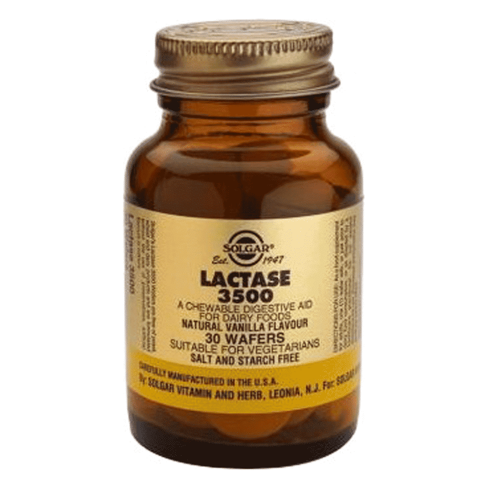 Suplemento Solgar Lactase 3500 30 pastilhas mastigáveis