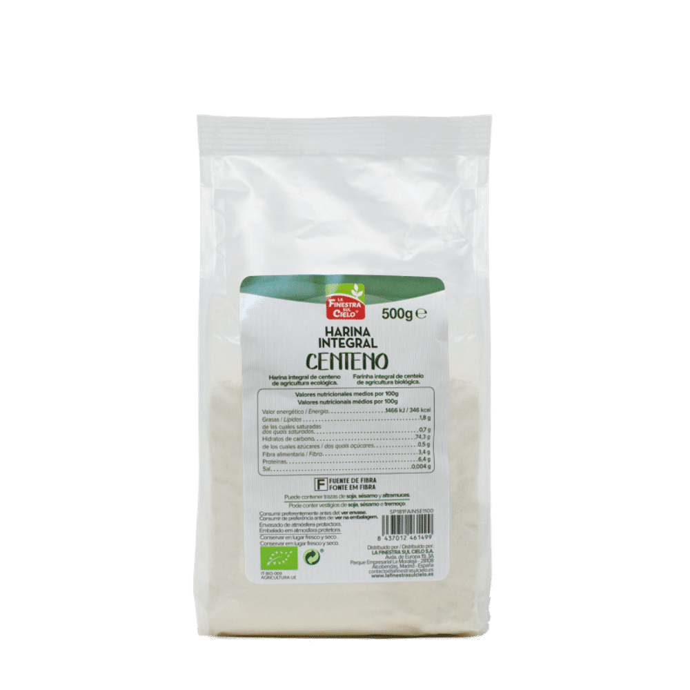 Farinha Integral de Centeio - farinha forte em fibra